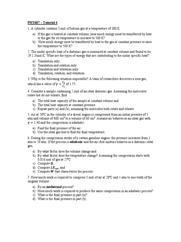 PHY607 - Tutorial 4 | PDF | Technology & Engineering