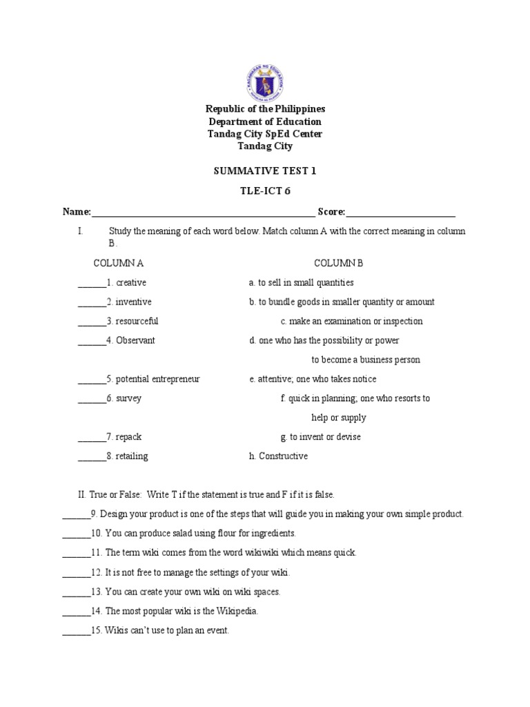ST - Epp - Ict 6 | PDF | Wiki | Blog