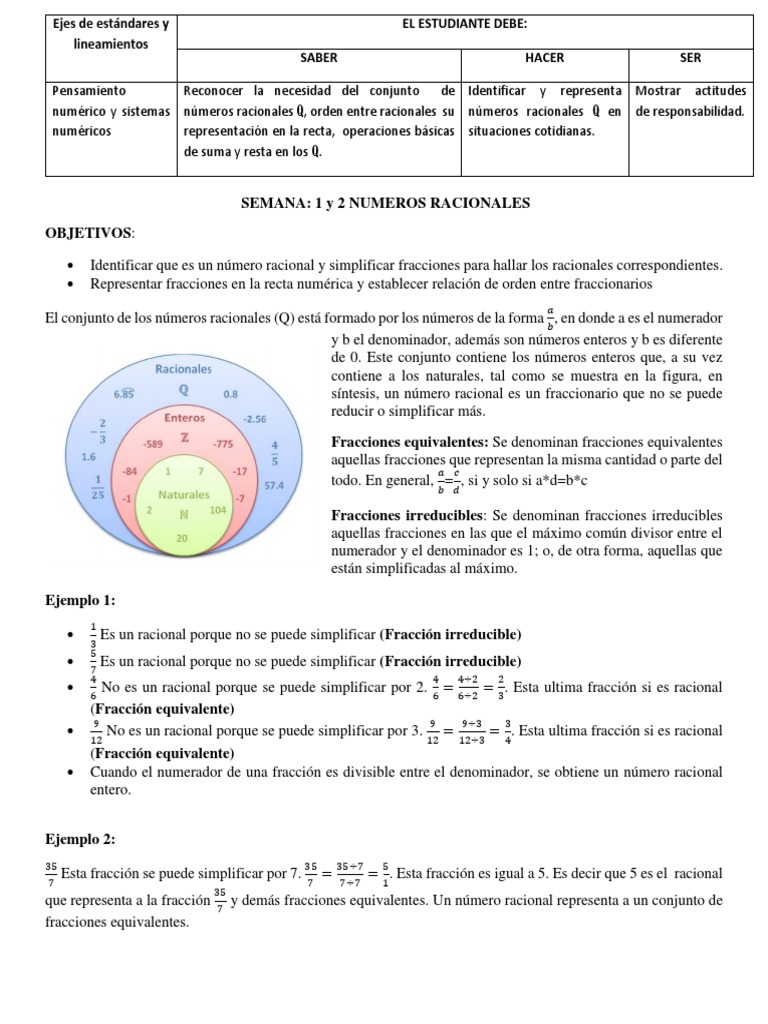 Números Racionales y su Representación | PDF | Sustracción | Número ...