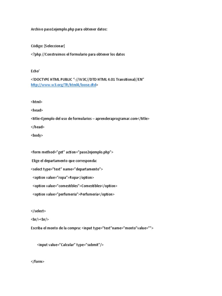 Ejercicios de PHP | PDF