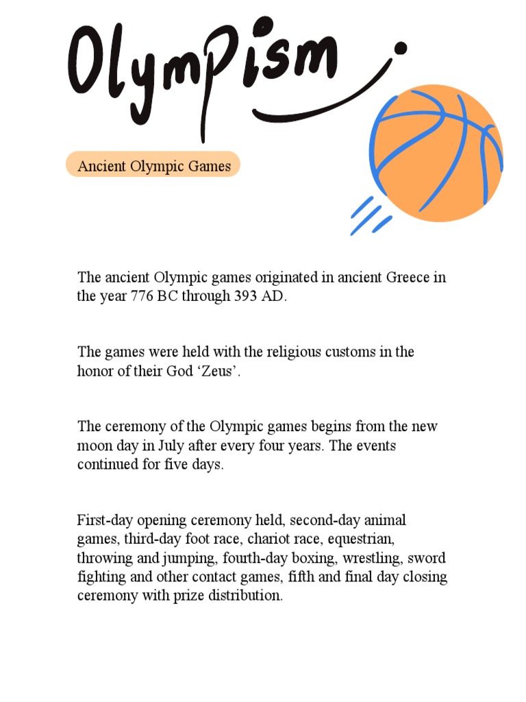 Ancient Olympics: History and Values | PDF | Olympic Games | Sports