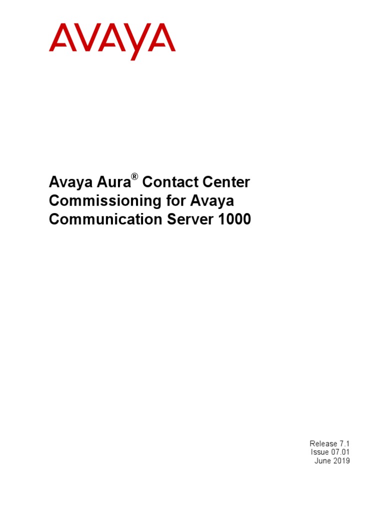 AACC Commissioning For Avaya Communication Server 1000 - 07.01 - June - 2019 | PDF | Public Key ...