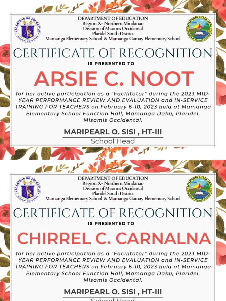 INSET Certificate (Facilitator) | PDF | Philippines