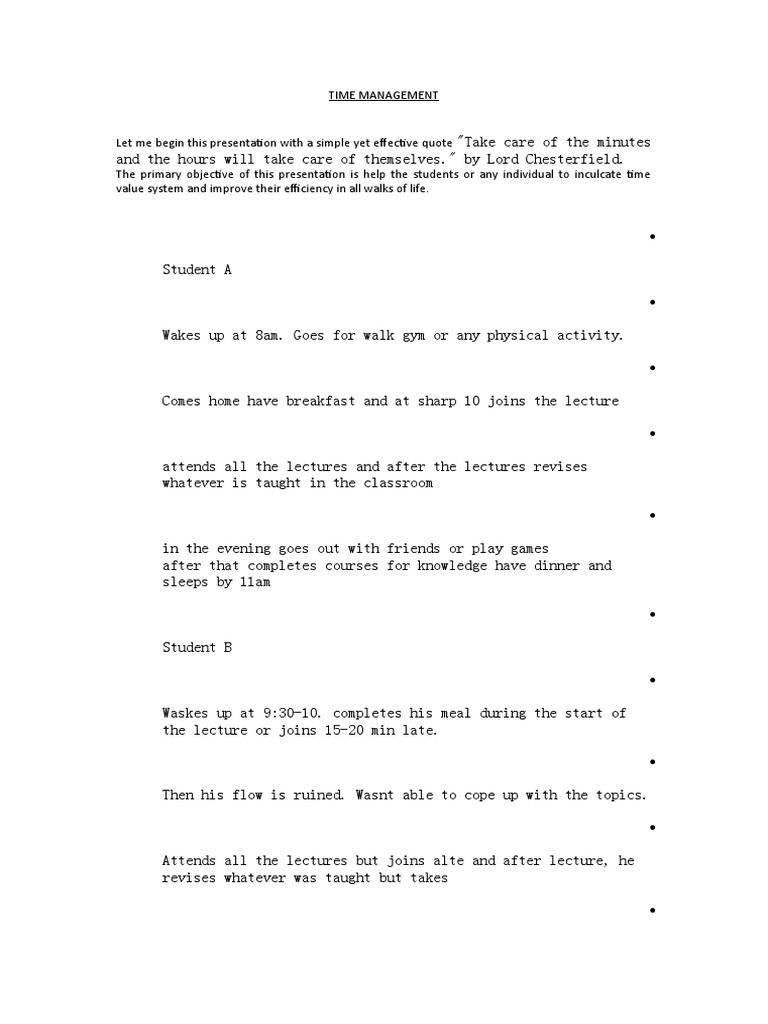 Time Management | PDF | Cognition | Learning