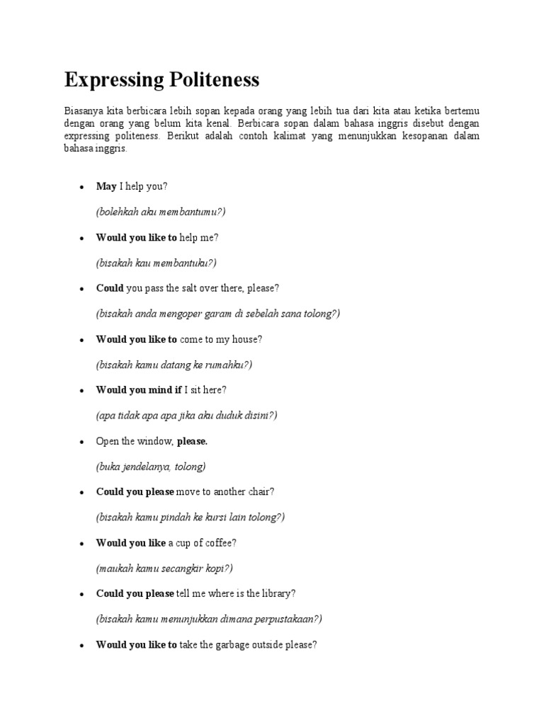 Expressing Politeness | PDF