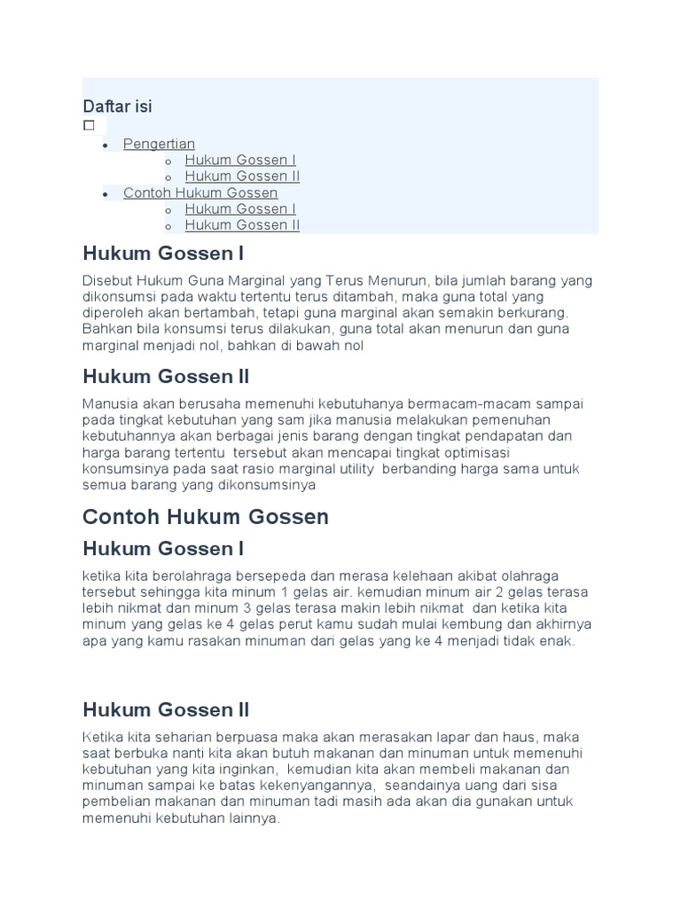 HUKUM GOSSEN 1 Dan 2 | PDF