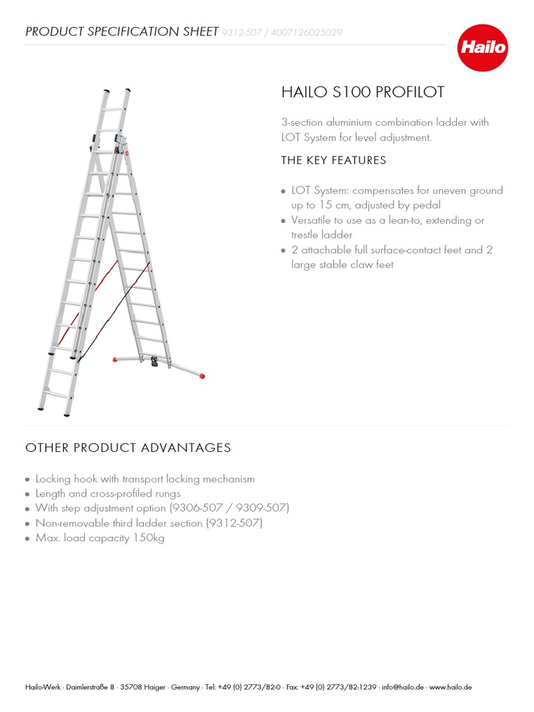 Hailo Runged Ladders 9312-507 en | PDF | Ladder | Manufactured Goods