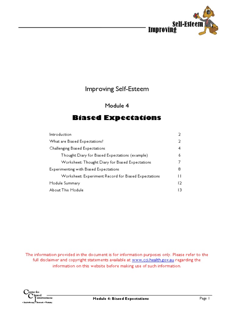Improving Self-Esteem - 04 - Biased Expectations | PDF | Thought ...