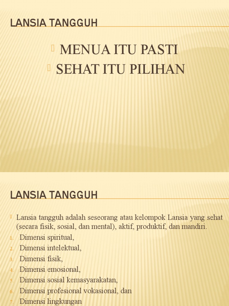 Lansia Tangguh | PDF