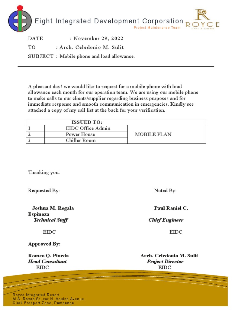 Request For Mobile Phone | PDF | Mobile Telecommunications User ...