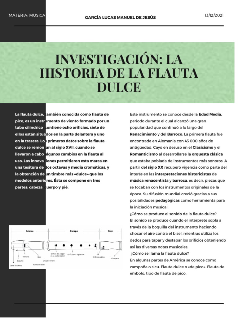 Historia de la flauta dulce | PDF | Grabadora (instrumento musical ...