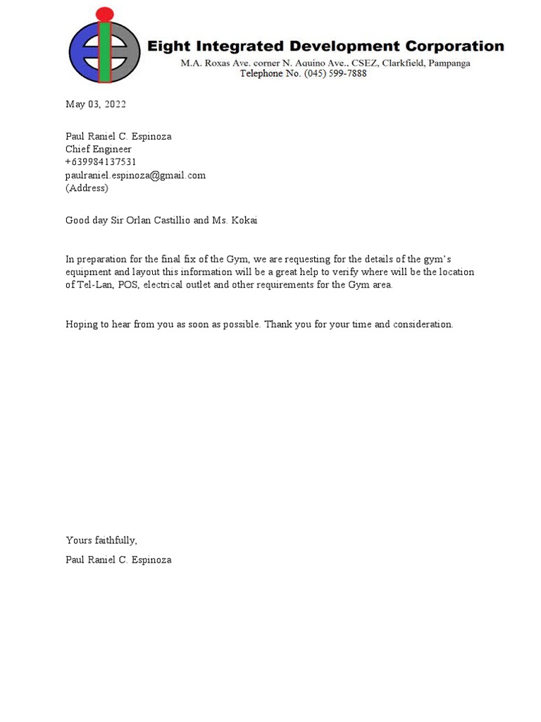 Cover Letter Eidc | PDF