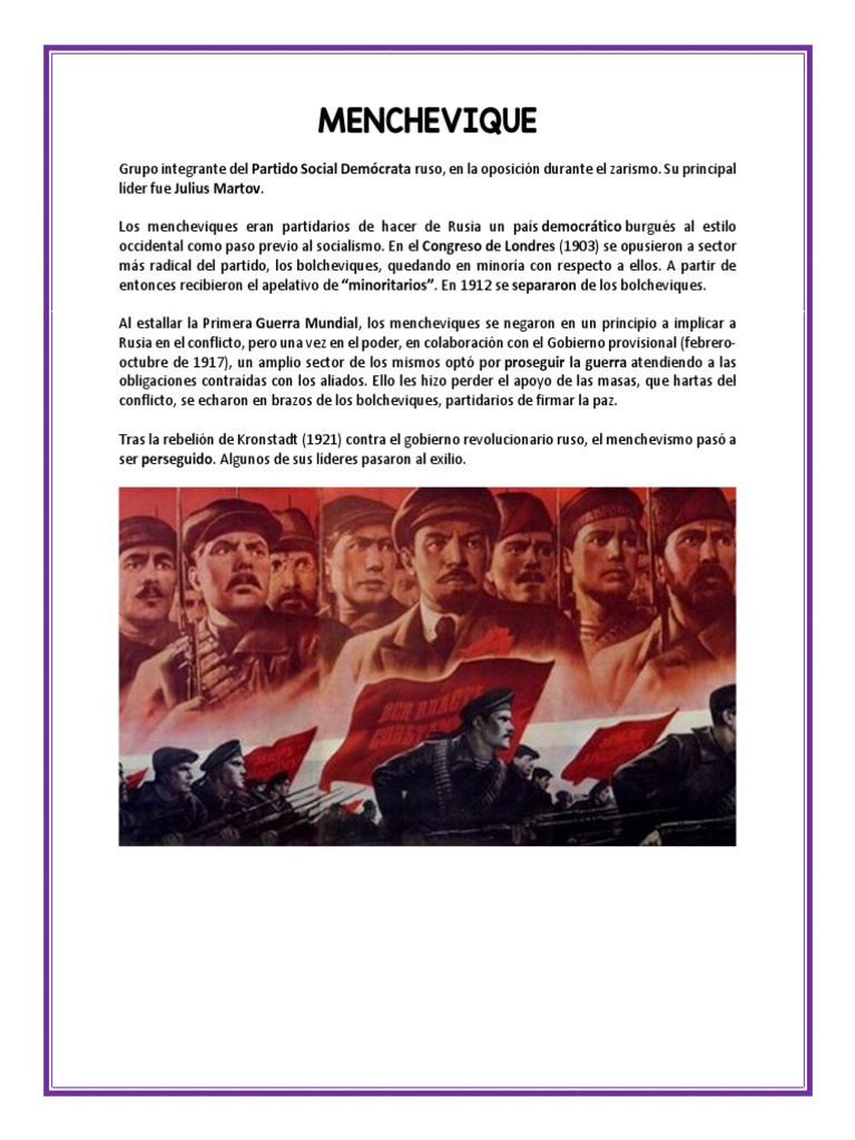 Menchevique Bolchevique | PDF | Bolcheviques | Ejército Rojo