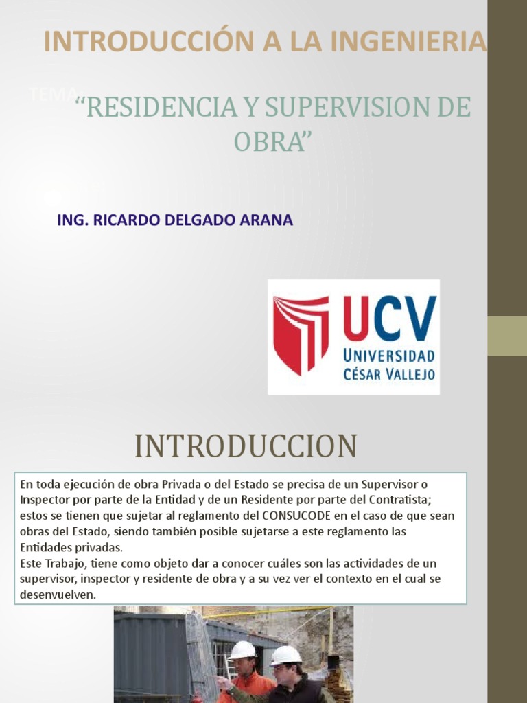 Ingeniería: Supervisión y residencia de obras | PDF | Contratista general