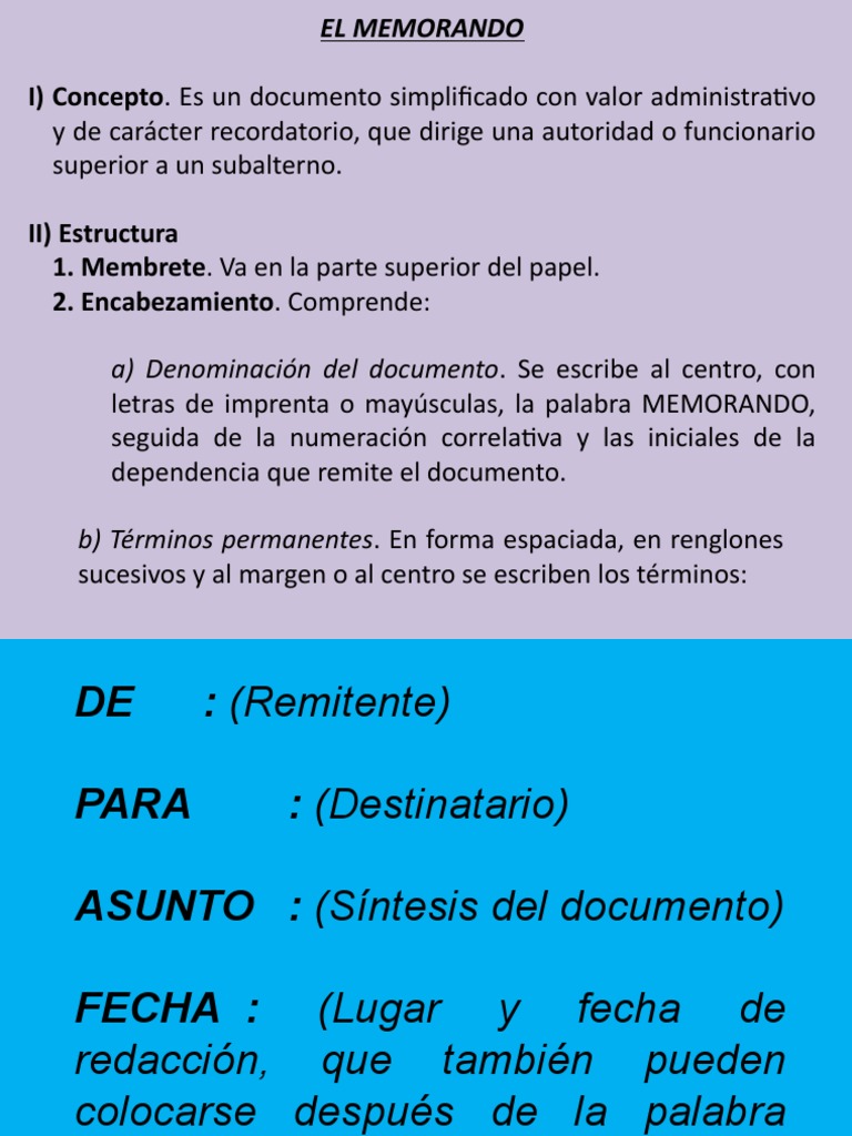 Diapositivas para Redacción de Memorando | PDF