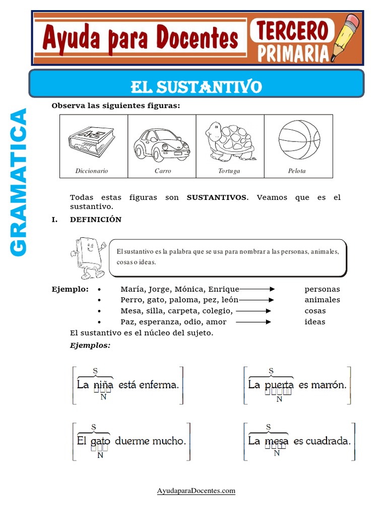 El Sustantivo para Tercero de Primaria 1 | PDF