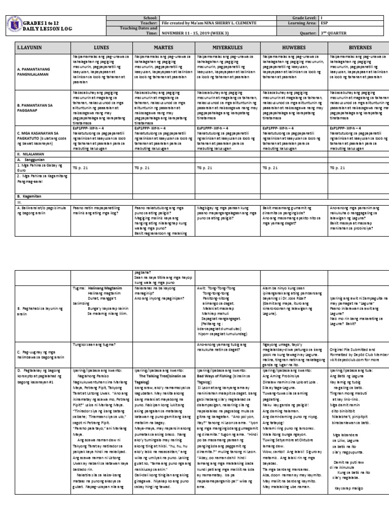 DLL - Esp 1 - Q3 - W3 | PDF