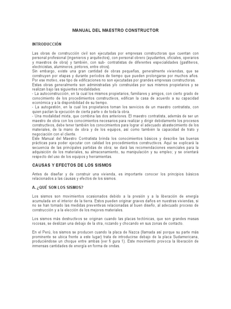 Manual Del Maestro Constructor | PDF | Hormigón | Cemento