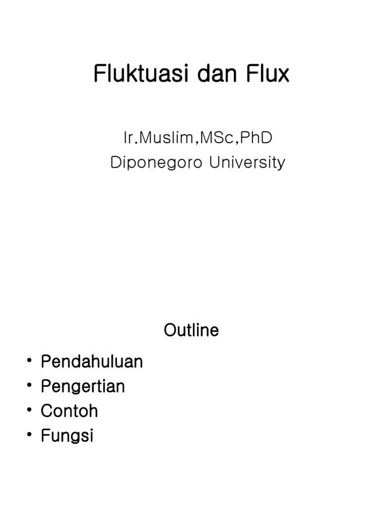 Fluktuasi Dan Flux | PDF