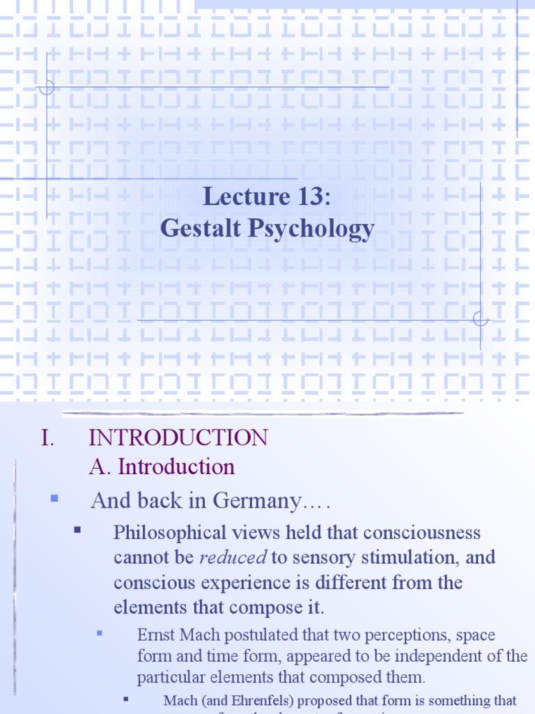 13 Gestalt Pdf Perception Psychology