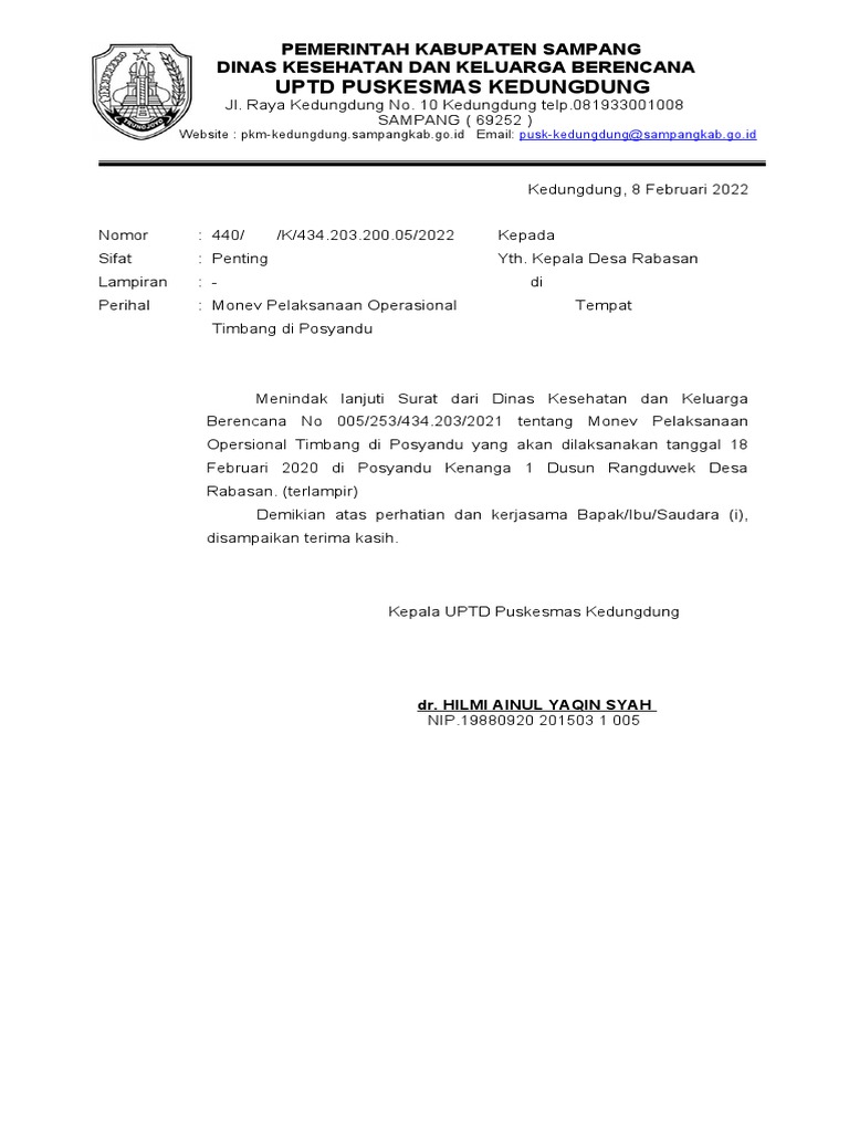 Undangan Musyawarah Desa | PDF