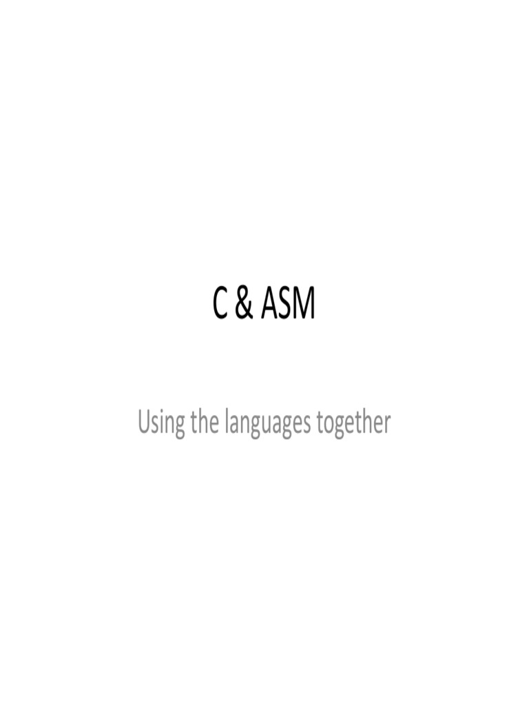 C & ASM - Using C and Assembly Language Together | PDF | Assembly Language | C (Programming ...
