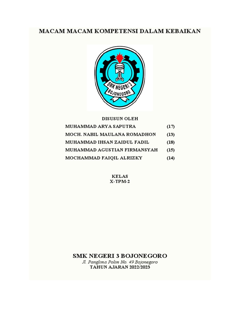 Macam Macam Kompetensi Dalam Kebaikan | PDF Macam Macam Kompetensi Dalam Kebaikan | PDF