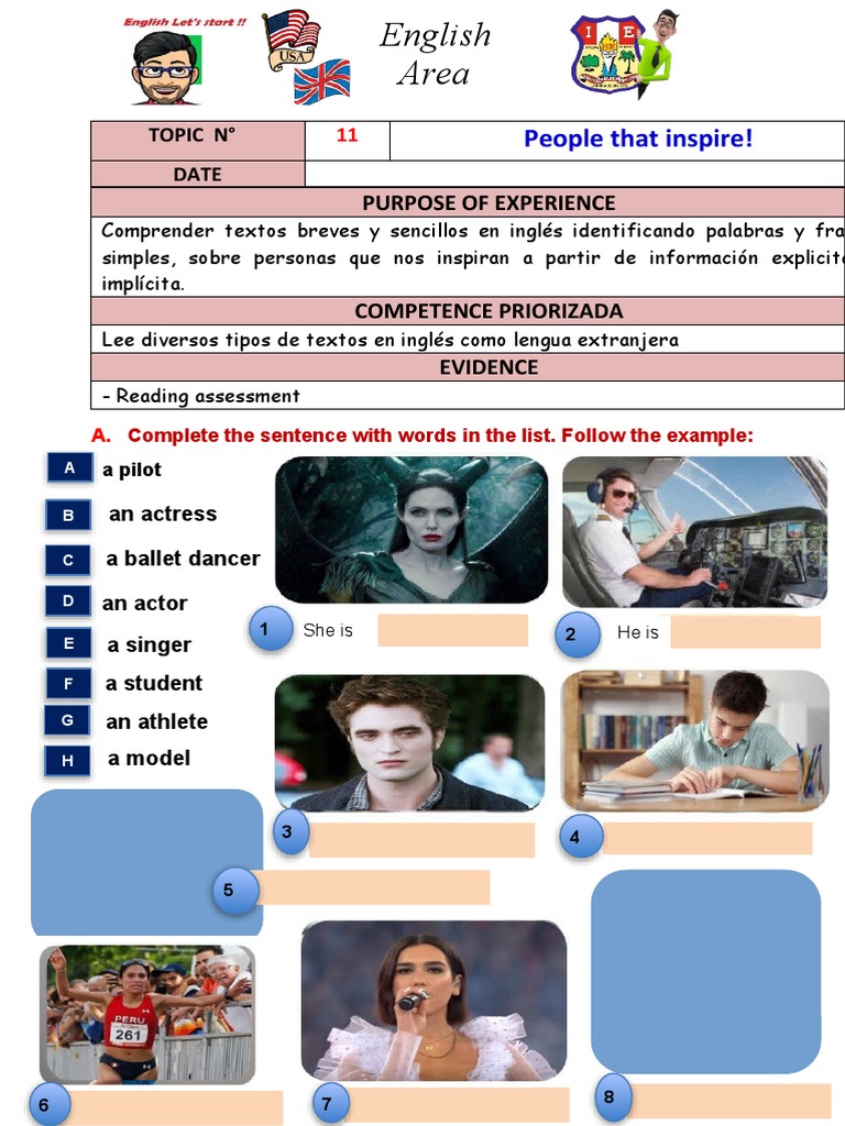 Worksheet 11-People That Inspire | PDF