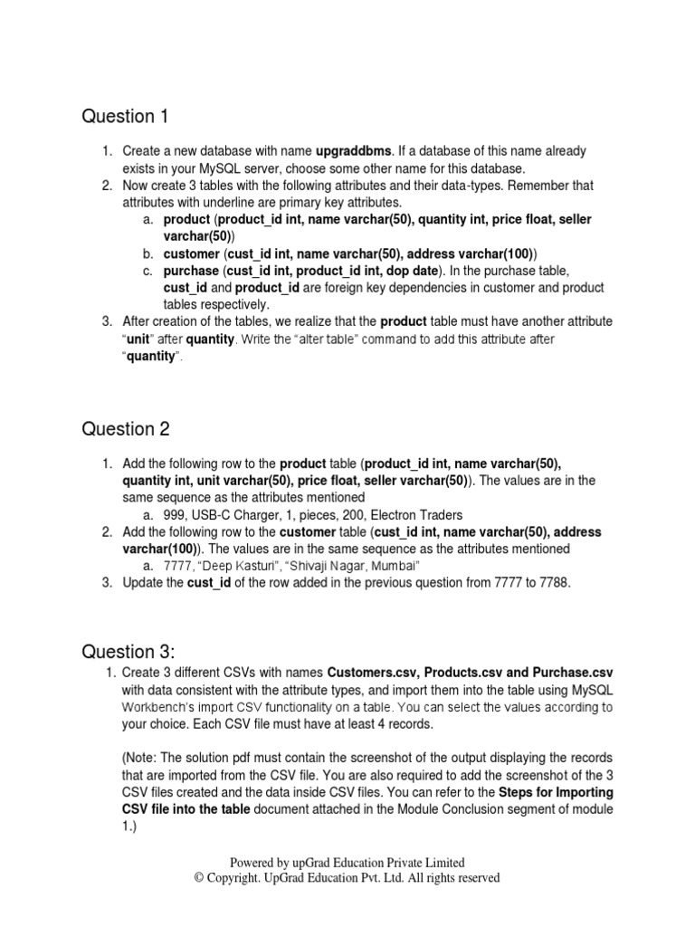Graded Assignment Questions | PDF | Database Index | Table (Database) Graded Assignment Questions | PDF | Database Index | Table (Database)
