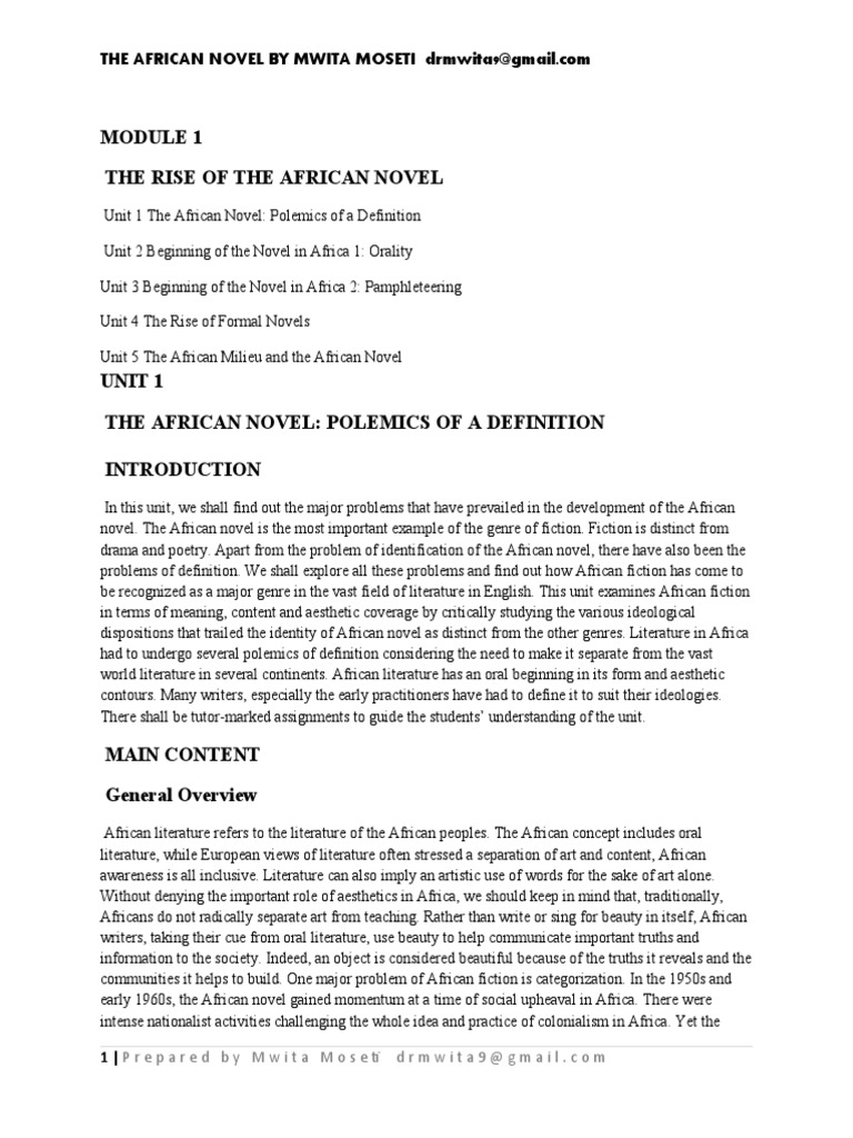 African Novel 2nd Edition | PDF | African Literature | Oral Literature