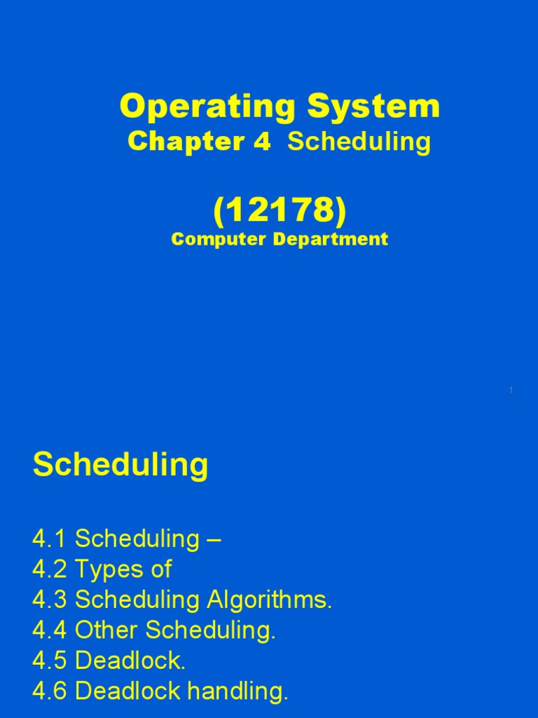 CM Os 5sem Chapter4 | Download Free PDF | Scheduling (Computing) | Process (Computing)