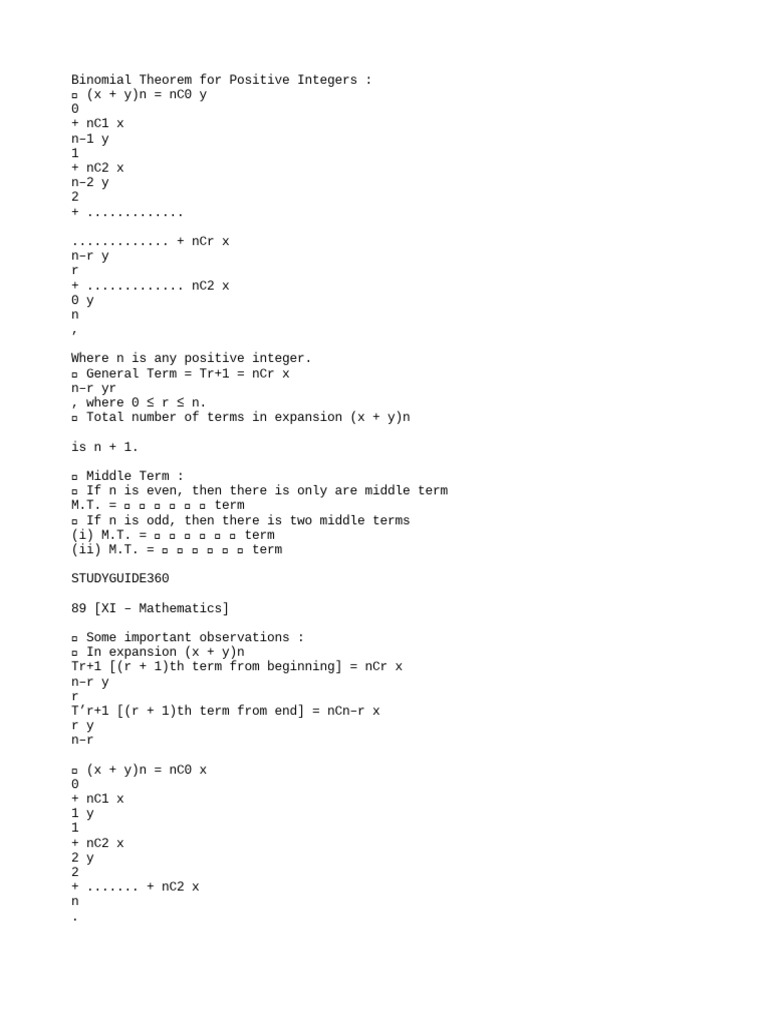 Binomial Theory | Download Free PDF | Complex Analysis | Combinatorics