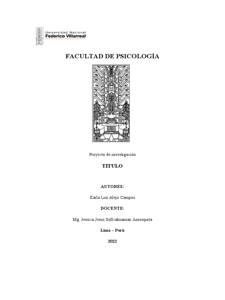Modelo de Proyecto de Investigación | PDF