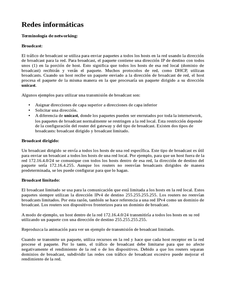 Redes Infromaticas | PDF | Dirección IP | sistema de nombres de dominio