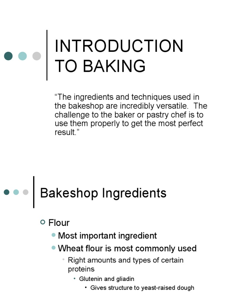 Introduction To Baking | PDF | Flour | Breads
