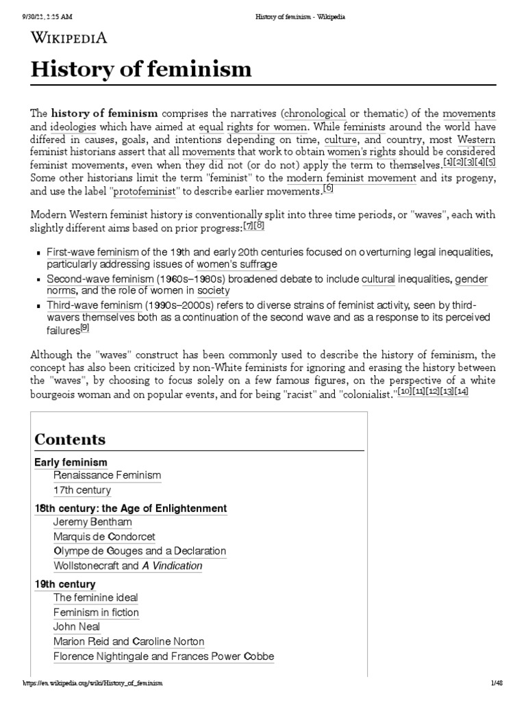 Overview of Feminism's History | PDF | History