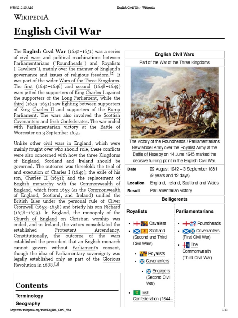 English Civil War | PDF | English Civil War | Wars Of The Three Kingdoms