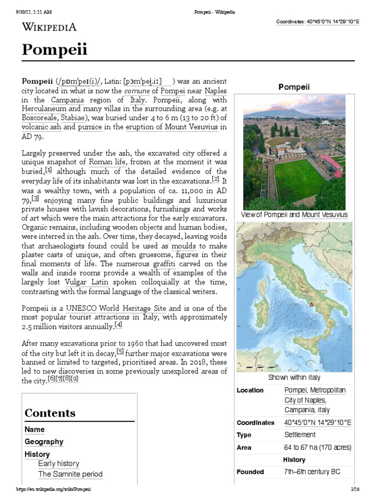 Pompeii's History | PDF | Pompeii