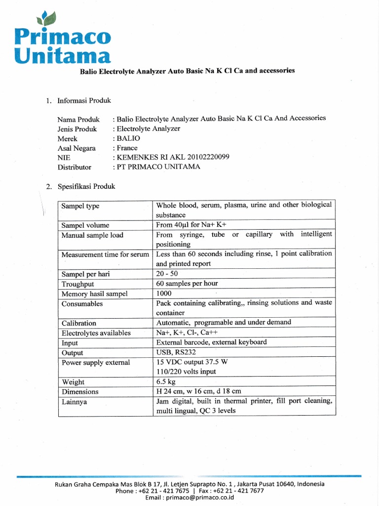 Spesifikasi Produk Pdf