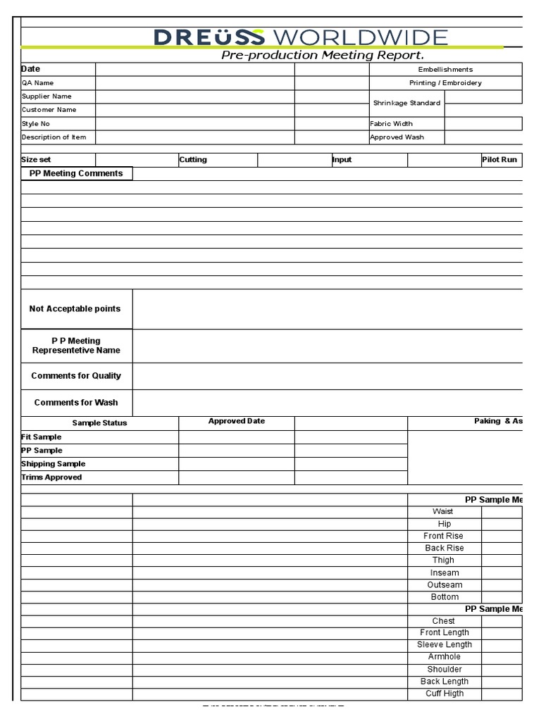 PP Meeting Report. | Download Free PDF | Seam (Sewing) | Consumer Goods