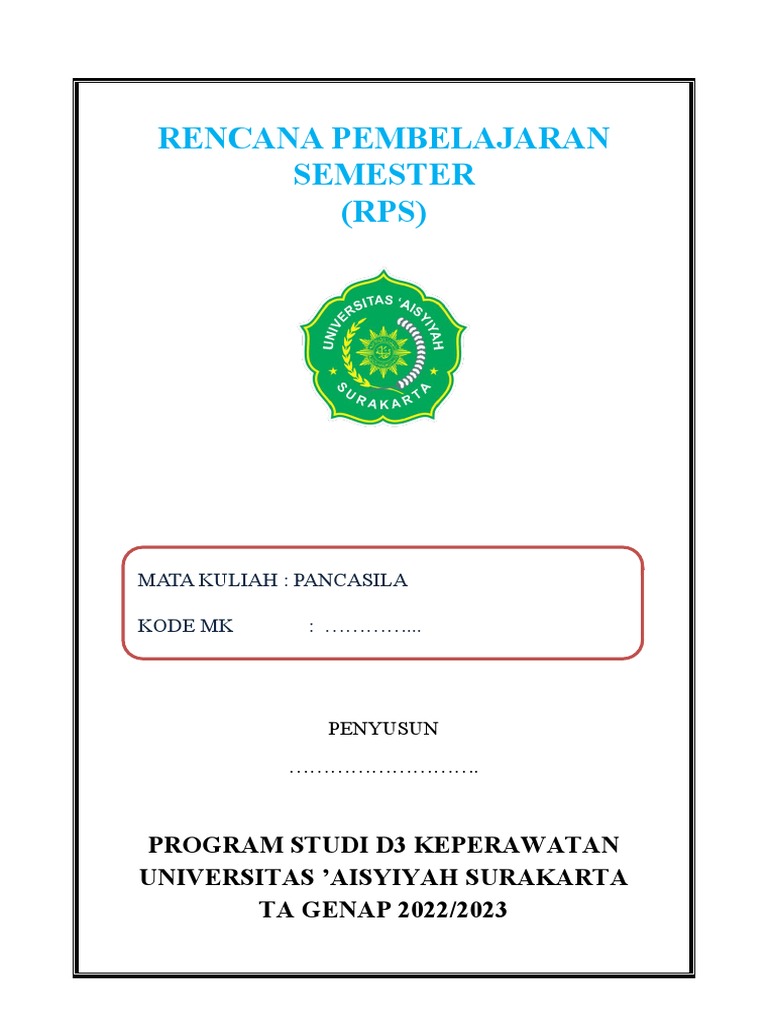 RPS D3 Keperawatan Pancasila | PDF