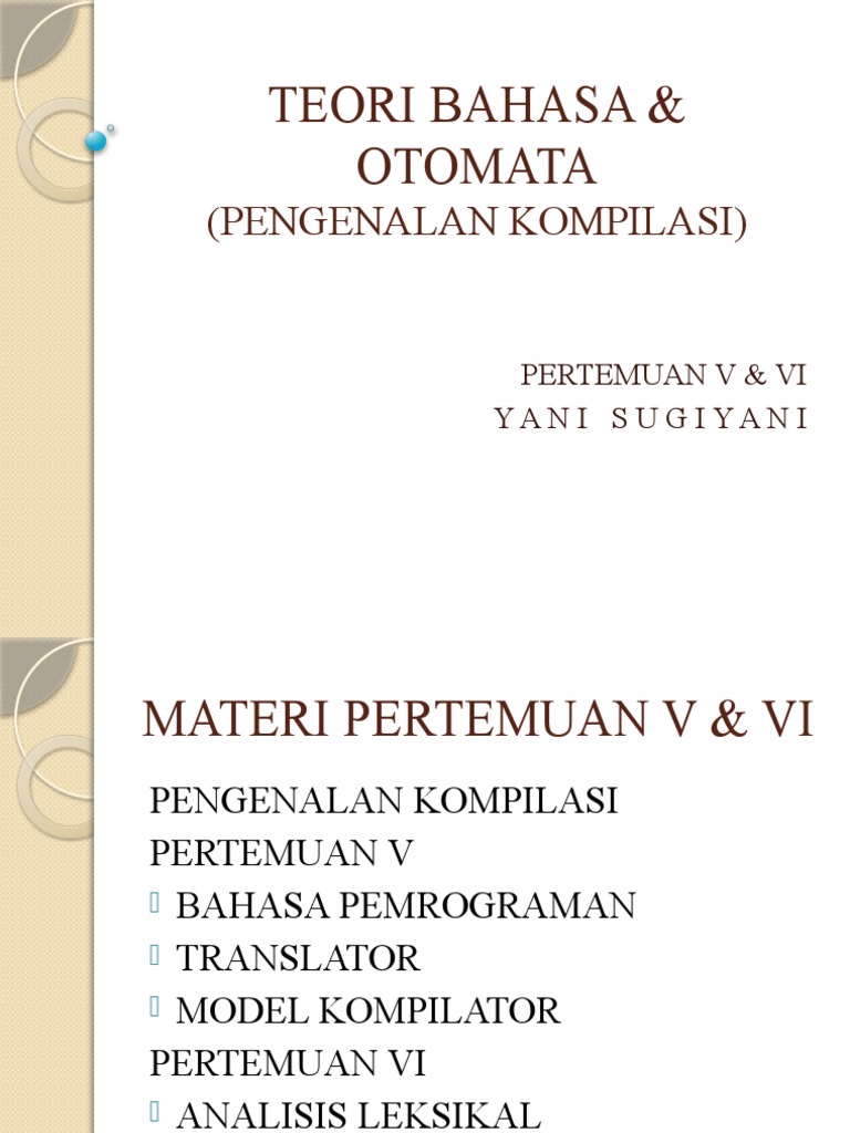 Dokumen - Tips Teori Bahasa Otomata Pengenalan Kompilasi | PDF | Komputer