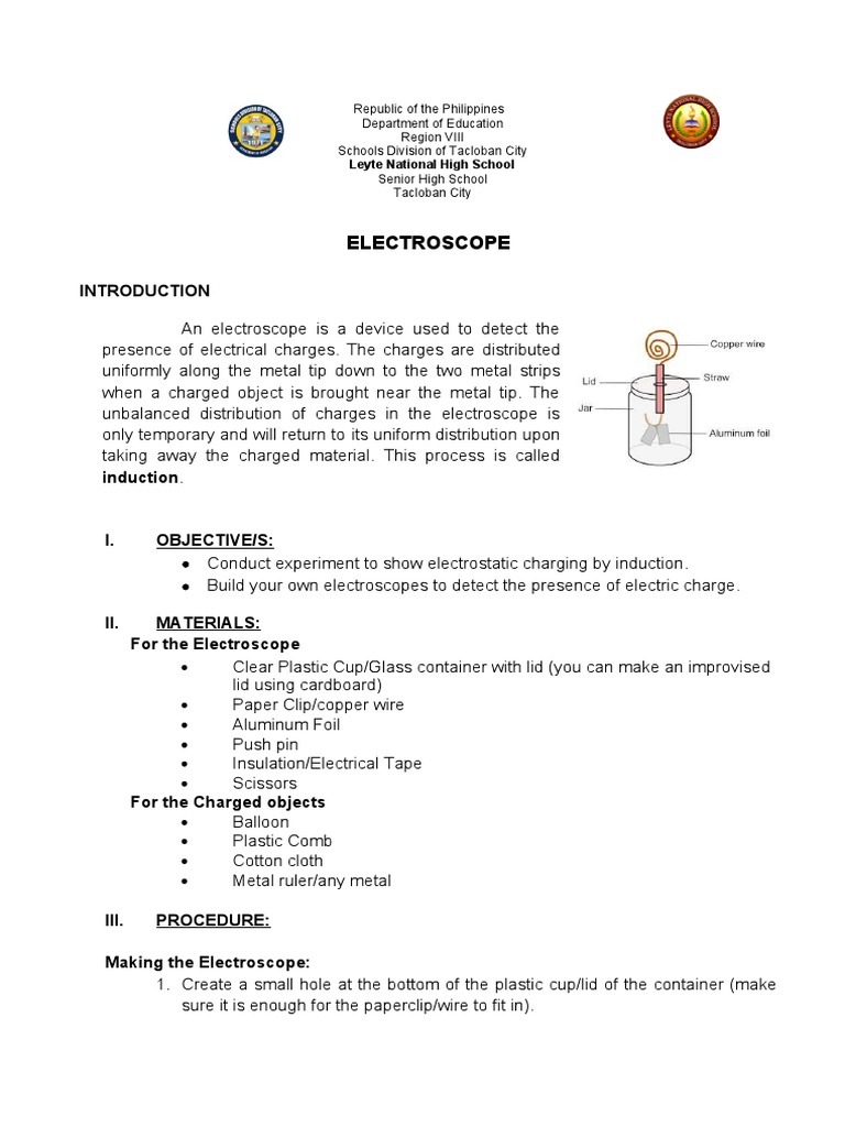 Build and Test an Electroscope | PDF | Equipment | Building Engineering