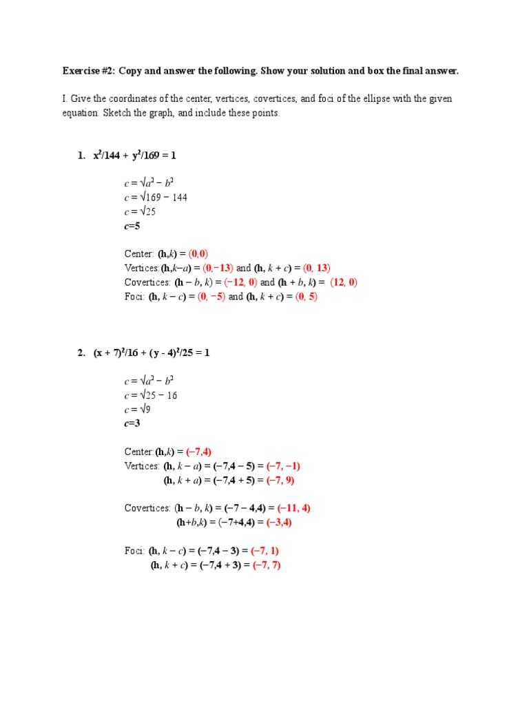 Exercise #2: Copy and Answer The Following. Show Your Solution and Box The Final Answer | PDF ...