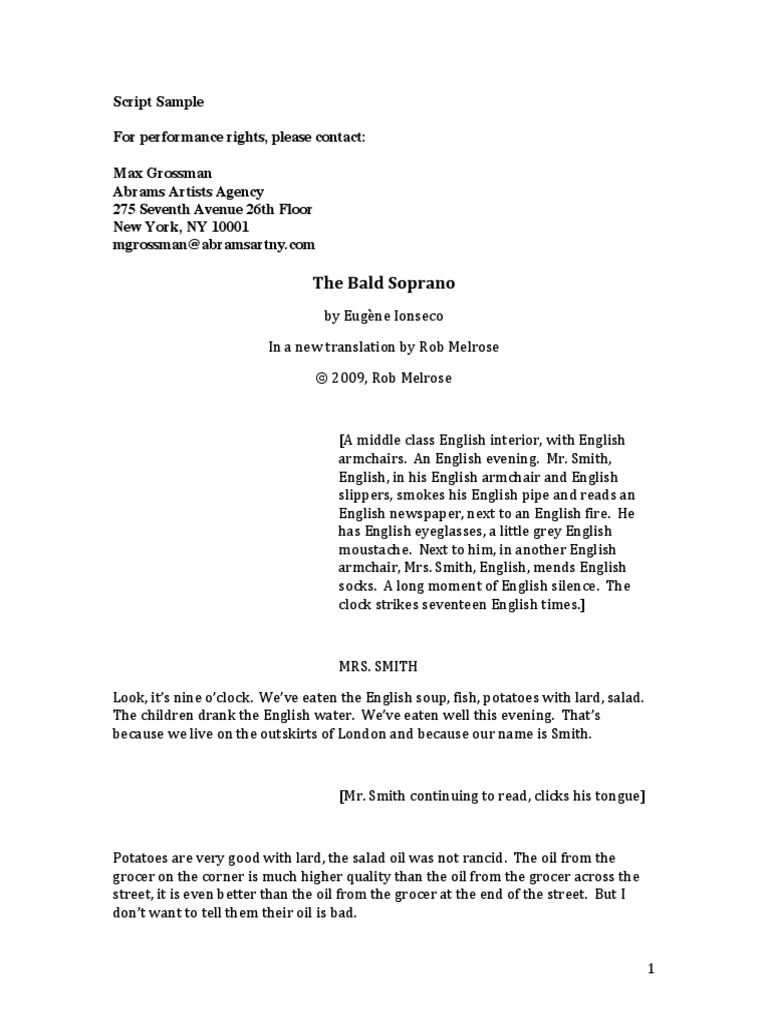 The Bald Soprano | PDF | Foods | Food And Drink