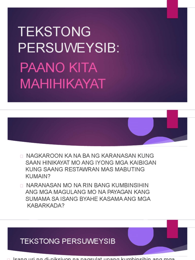 Tekstong Persuweysib | PDF