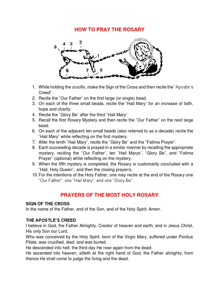 Rosary Praying Guide | PDF | Rosary | Lord's Prayer