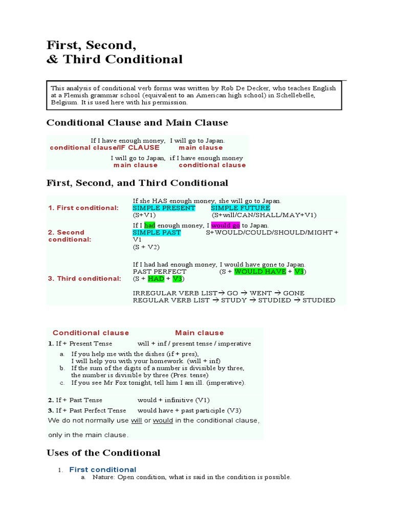 Conditional Sentence | PDF | Grammatical Tense | Syntax