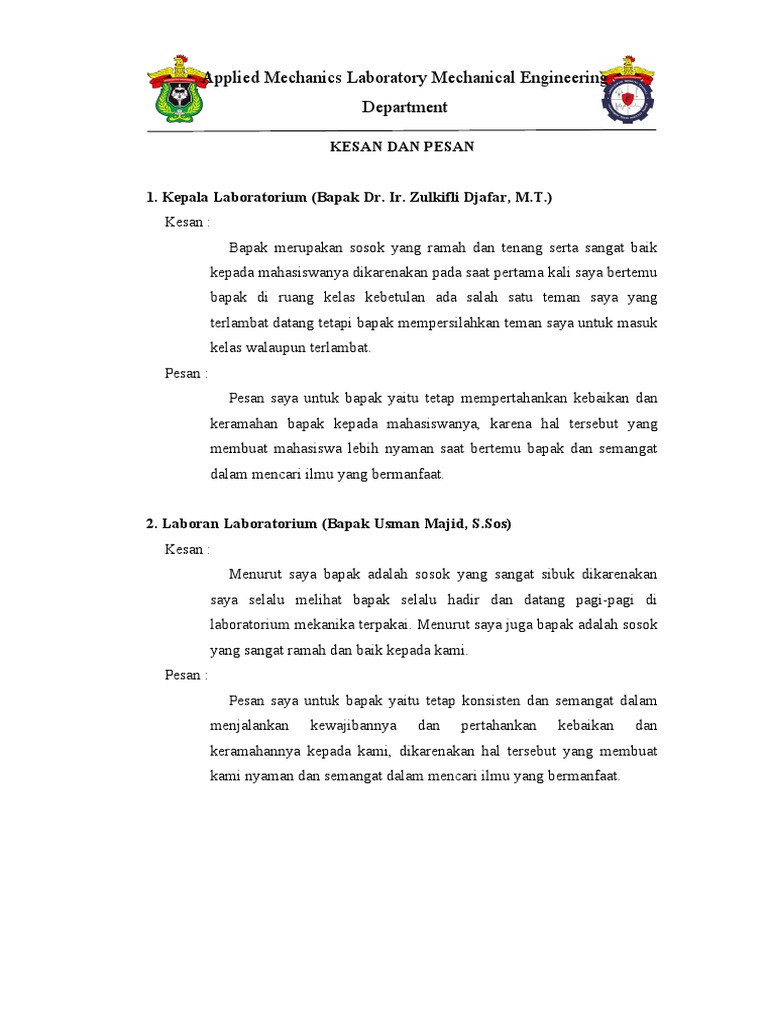 Kesan Dan Pesan | PDF