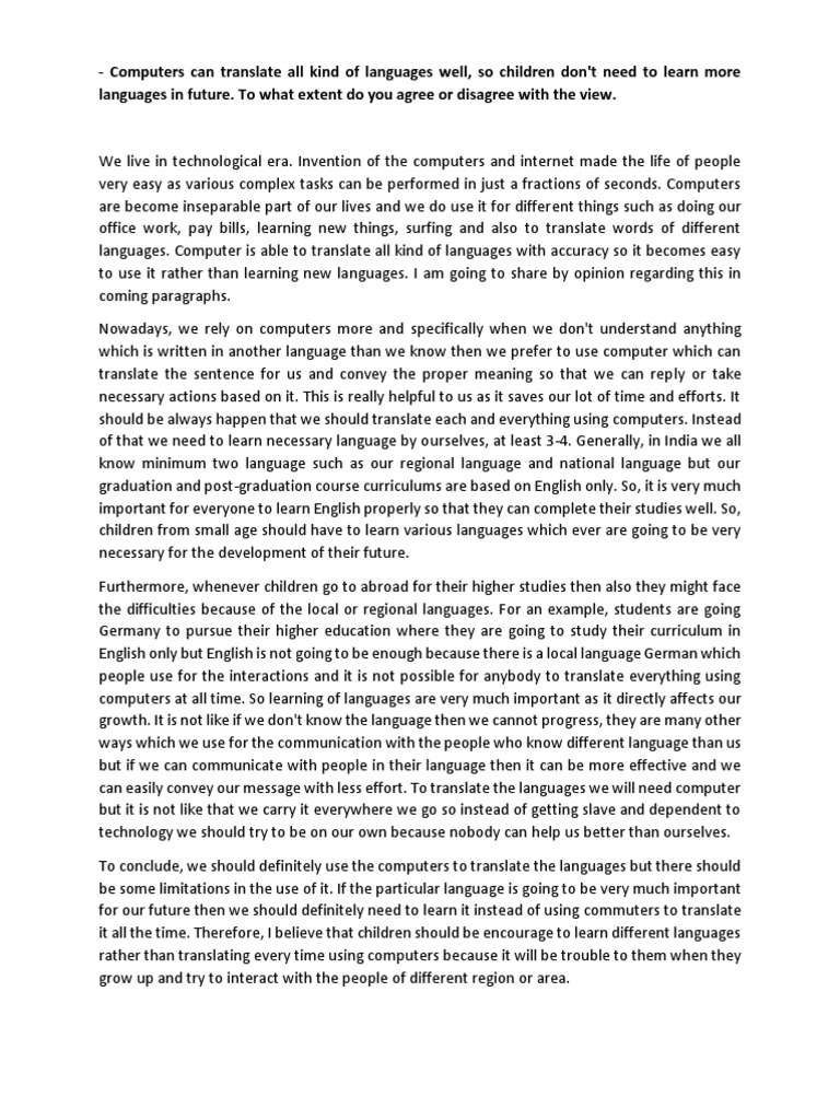 Computers Can Translate All Kind of Languages Well | PDF | English ...